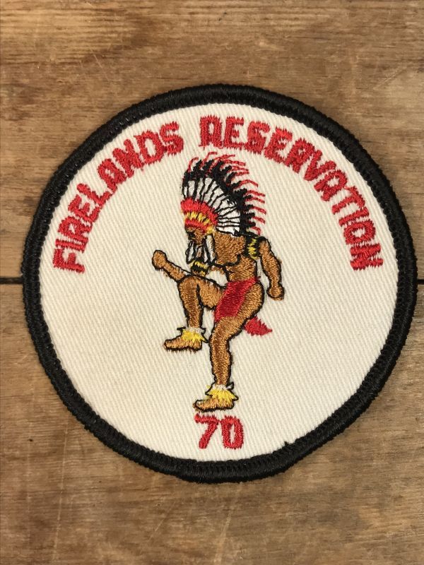 Firelands Reservation Boy Scout Patch ボーイスカウト ビンテージ ワッペン インディアン パッチ 70 ...