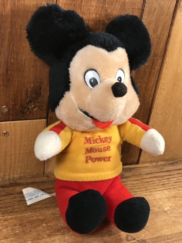 Walt Disney Mickey Mouse Power Mini Plush Doll ミッキーマウス ビンテージ プラッシュドール ...